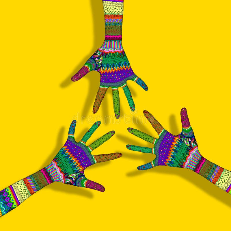 Handen samen stock illustratie. Illustration of menselijk - 68844532