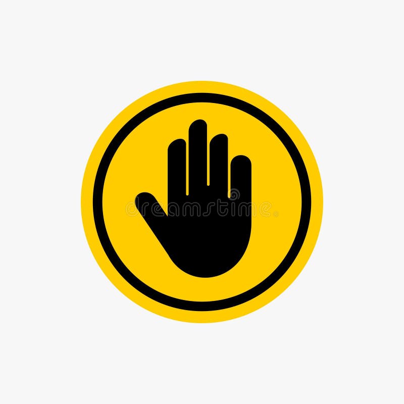 Hand Mit Stoppschild Einzelelement Warnung Ohne Tastensymbol ...