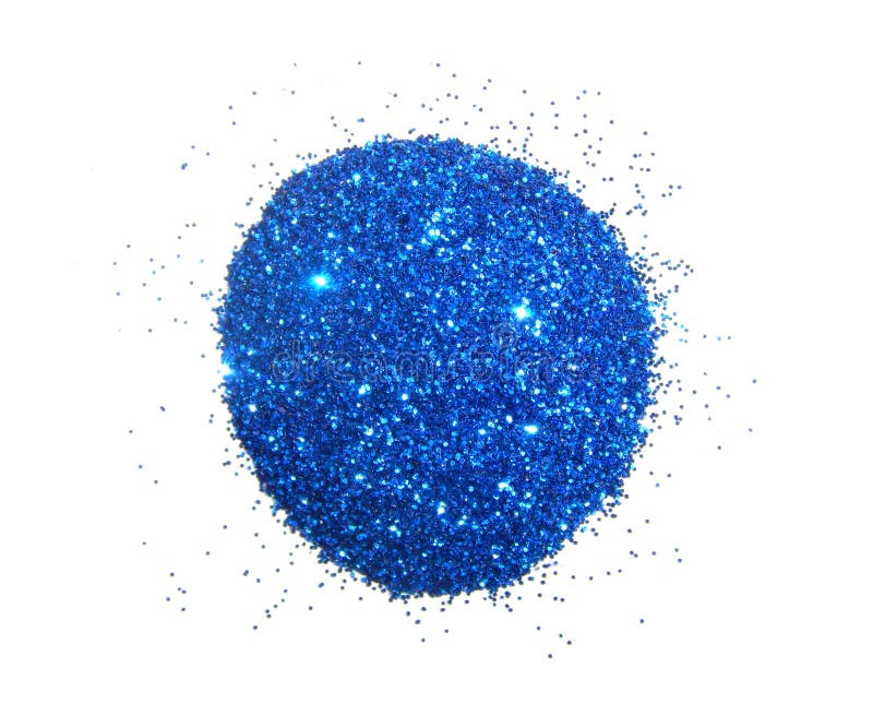 Handful of Blue Glitter Sparkle on White Background Stock Image - Image ...