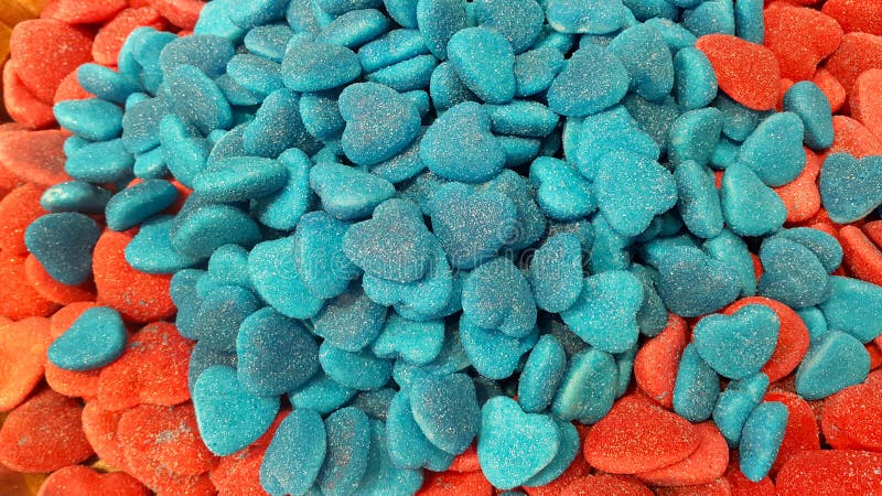 Handful of Bright Candy in the Form of Hearts Stock Photo - Image of ...