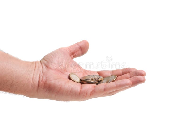 Coins on hand stock photo. Image of deposit, businessman - 36821784