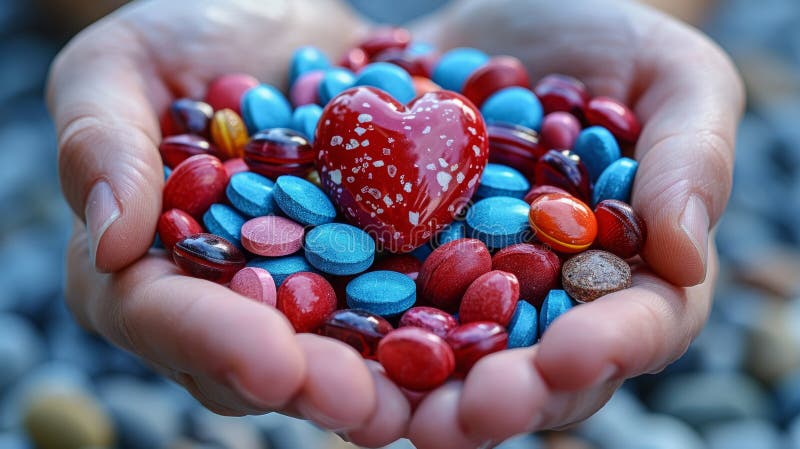 A Handful of Colorful Candy Stock Illustration - Illustration of ...