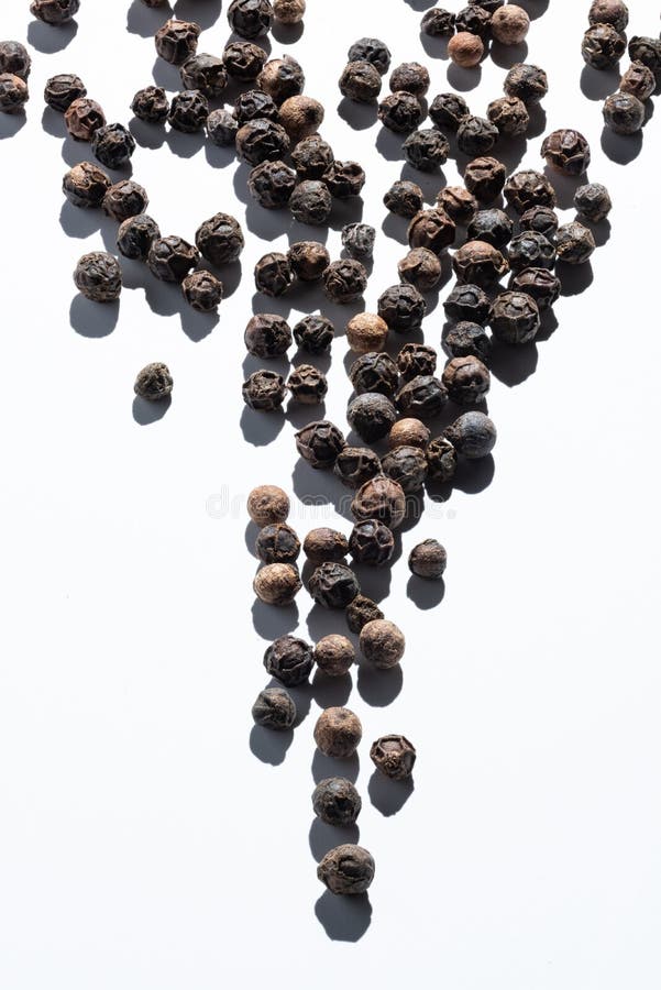A Handful of Fragrant Black Pepper on White Stock Photo - Image of herb ...