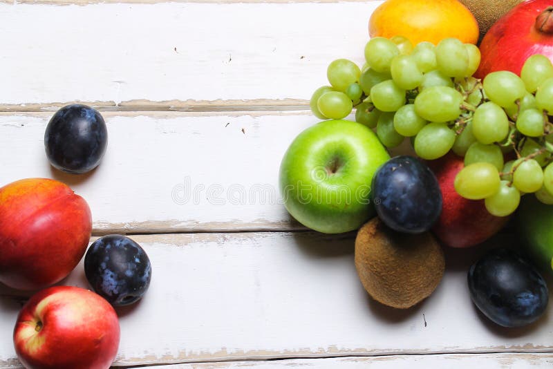 A Handful of Fruit on the Table Stock Image - Image of natural, black ...