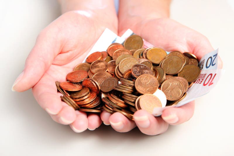 Handful of money stock image. Image of handful, euro - 19157189