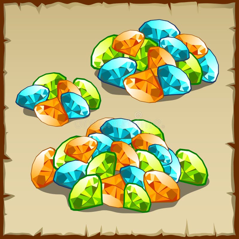 Cartoon Gems And Jewels Icons Set Stock Vector - Illustration of shell ...