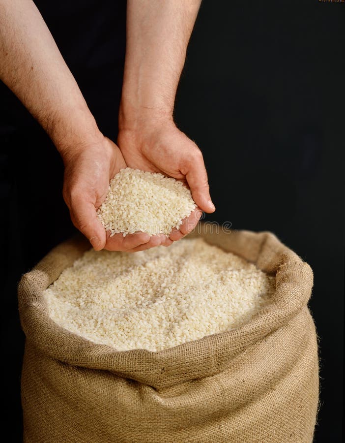 Handful of Rice stock photo. Image of seed, white, sack - 58217628