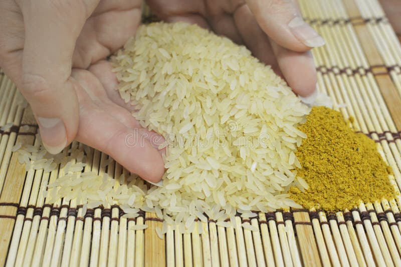 Handful of rice stock photo. Image of kari, herbs, rice - 35231090