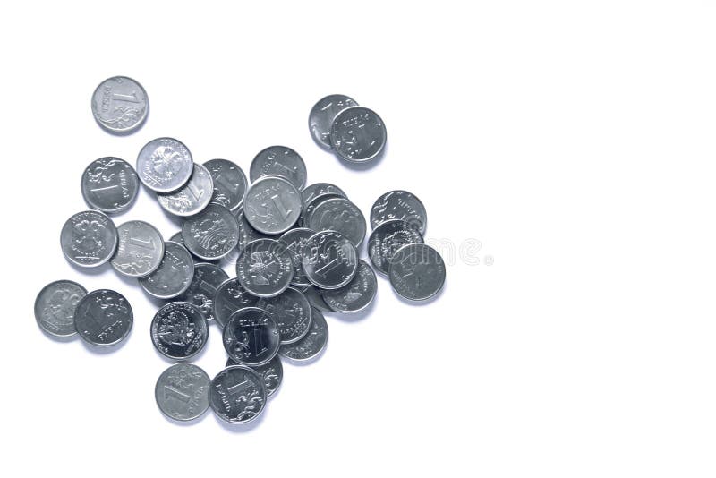 A handful of silver coins stock photo. Image of poverty - 95789822