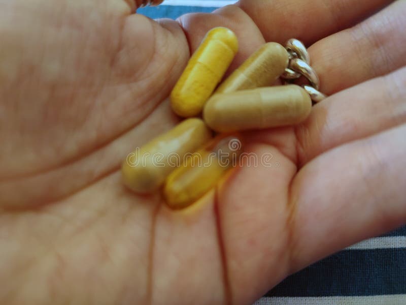 A Handful of Tablets As Supplements in Large Pills Stock Photo - Image ...