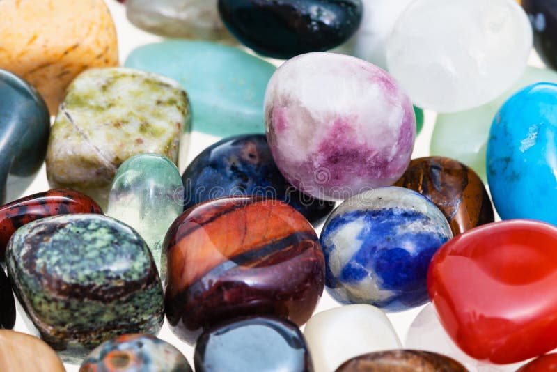 Handful of Various Gem Stones Close Up Stock Image - Image of crystal ...