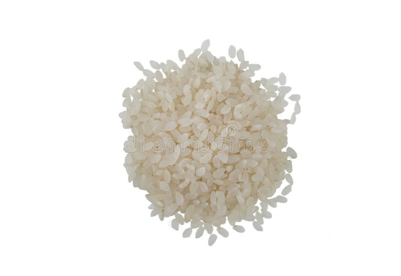 A Handful of White Rice Isolated on White Background. Stock Image ...