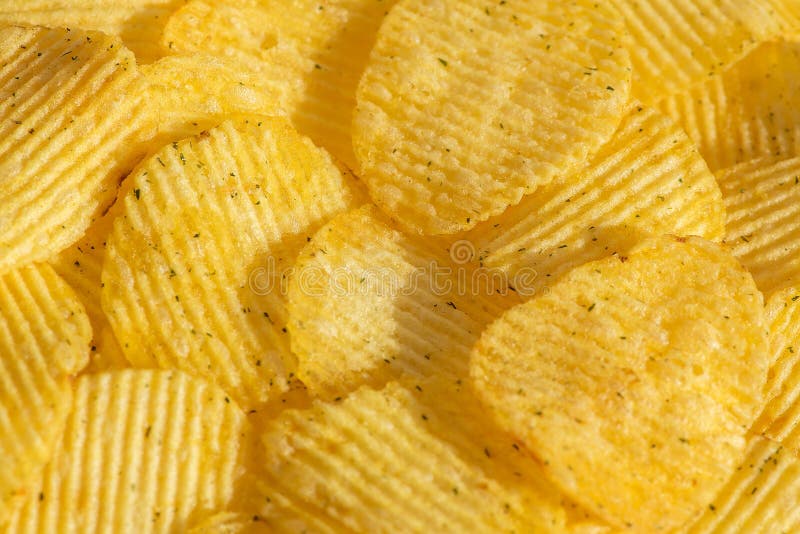 Handful of Yellow Potato Chips Stock Image - Image of closeup, chip ...