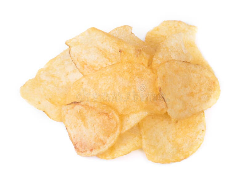 Handful of Yellow Potato Chips Stock Photo - Image of isolated, potato ...
