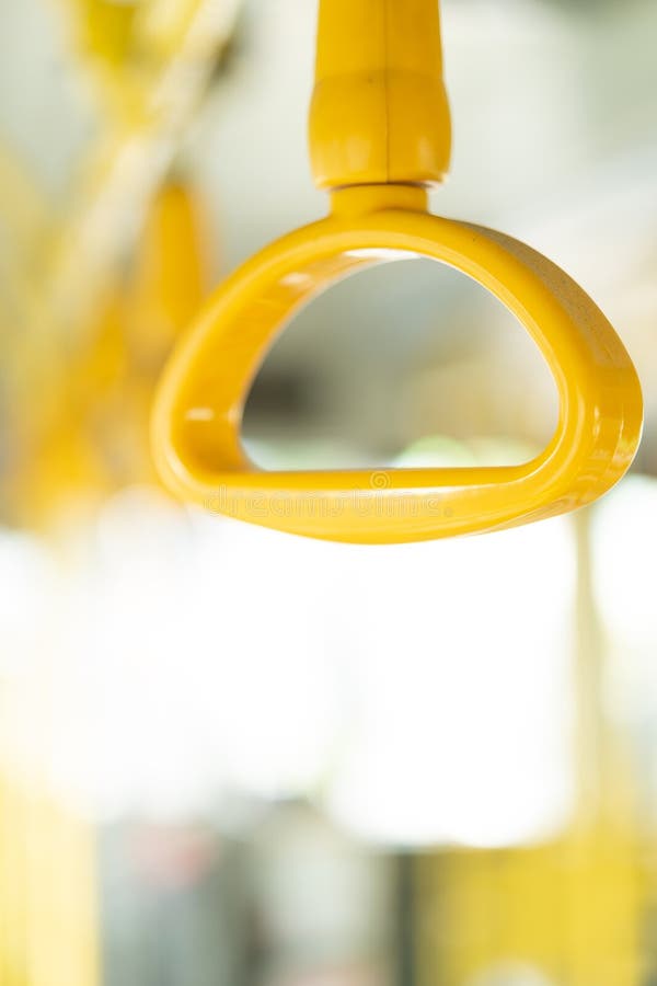 Hand Grip Inside a Bus Vertical Composition Stock Image - Image of ...