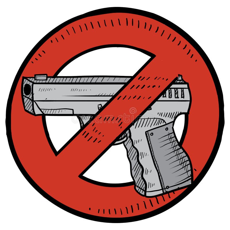 Handgun Prohibition Sign, Pistol Gun with Ban Sign, Vector Stock Vector ...
