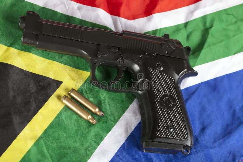 Gun and bullets on flag stock photo. Image of patriotic - 4992272