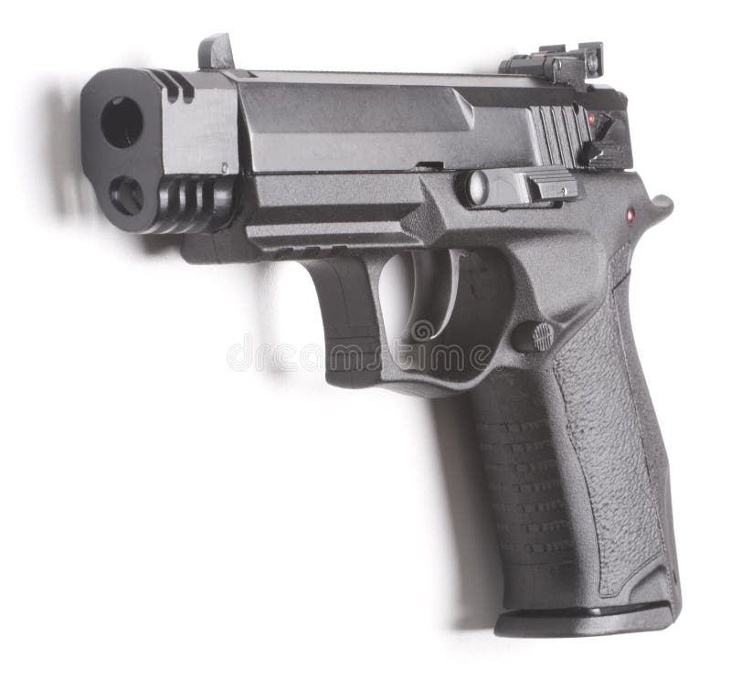 Close Front View of Handgun Stock Photo - Image of police, safety: 42583150