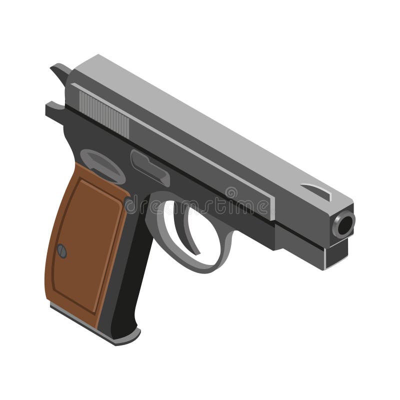 Isometric Handgun Icon stock vector. Illustration of dragoon - 275388173