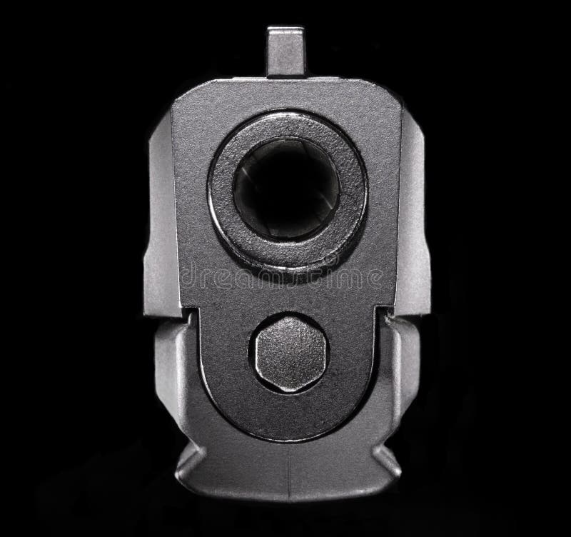 Handgun Pointed at the Viewer Stock Image - Image of weapon, danger ...