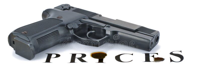 Handgun Raked Inscription of Stock Image - Image of loading ...