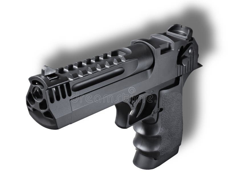 Handgun with shadow behind stock photo. Image of shadow - 252887112