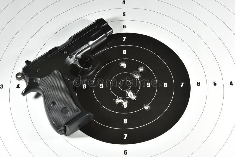 Handgun and Shooting Target Stock Image - Image of crime, magazine ...