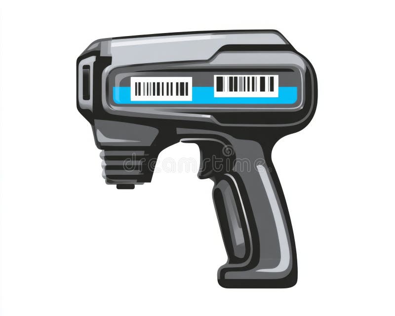 Handheld Barcode Scanner Device Illustration Stock Illustration ...