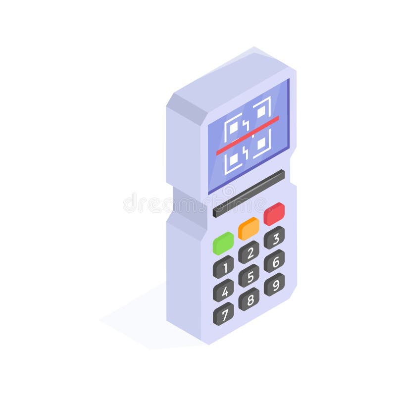 Handheld Barcode Scanner Scanning Product Codes for Purchase. Stock ...