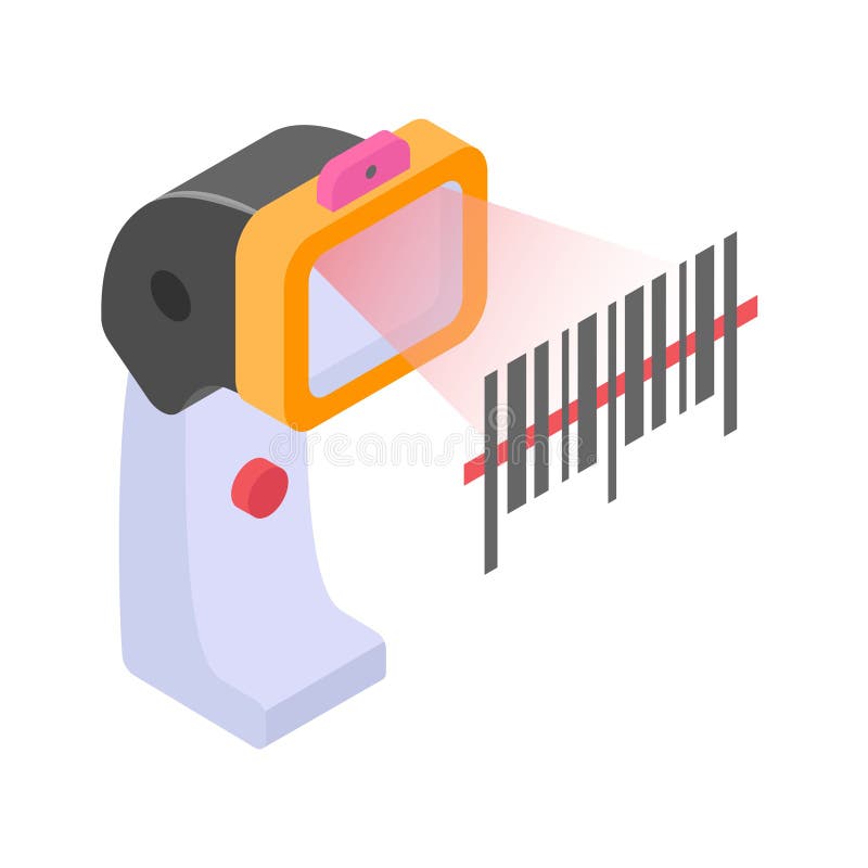 Handheld Barcode Scanner Scanning Product Codes for Purchase. Stock ...