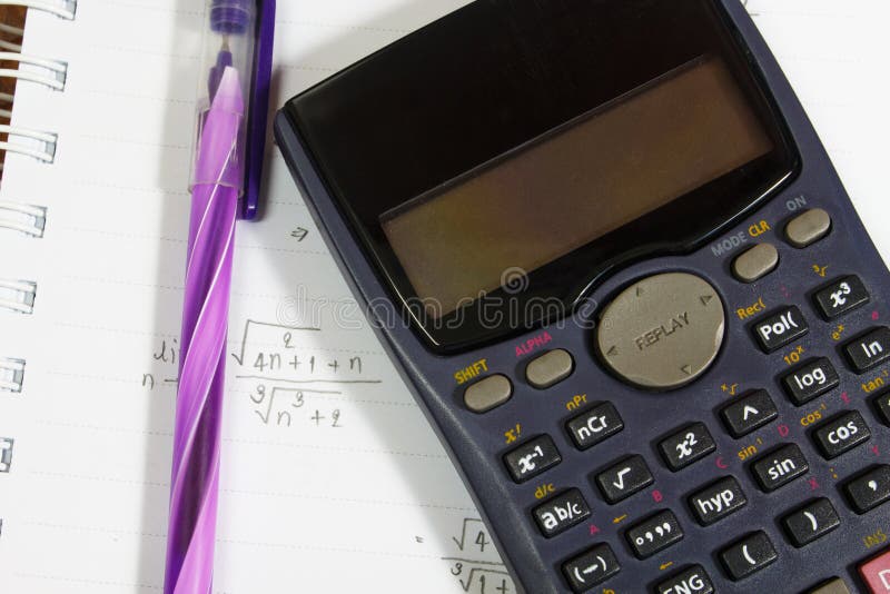Handheld Calculator on a Sheet of Paper Stock Image - Image of pocket ...