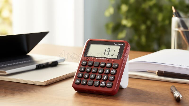 Handheld desk calculator stock illustration. Illustration of versatile ...