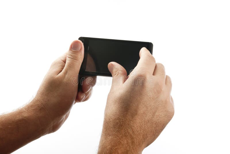 Handheld Device Interaction Stock Image - Image of watching, phone ...