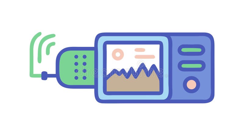 Handheld Diagnostic Device with Data Graph Display, Vector Design ...