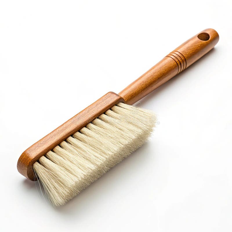 Handheld Dusting Brush with Wooden Handle Stock Illustration ...