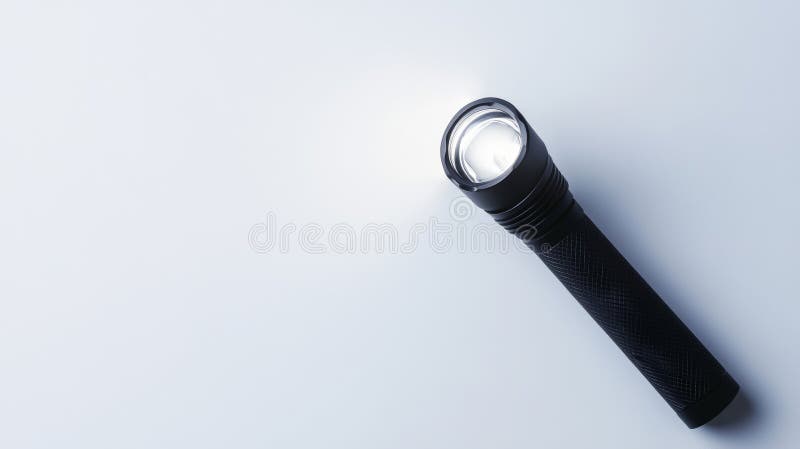 Focused Beam Portable Flashlight Illuminating a Crisp White Surface ...