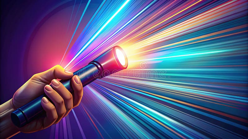 Handheld Flashlight Illuminates a Long Exposure Path at Night a ...