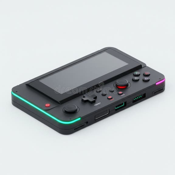 Handheld Gaming Console Featuring a Rectangular Black Design with a ...