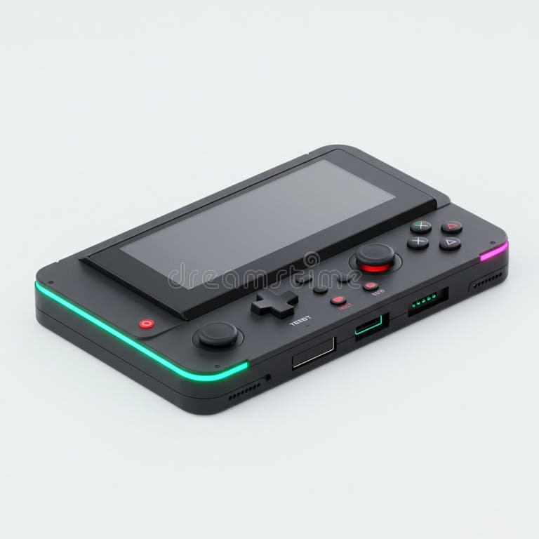 Handheld Gaming Console Featuring a Rectangular Black Design with a ...