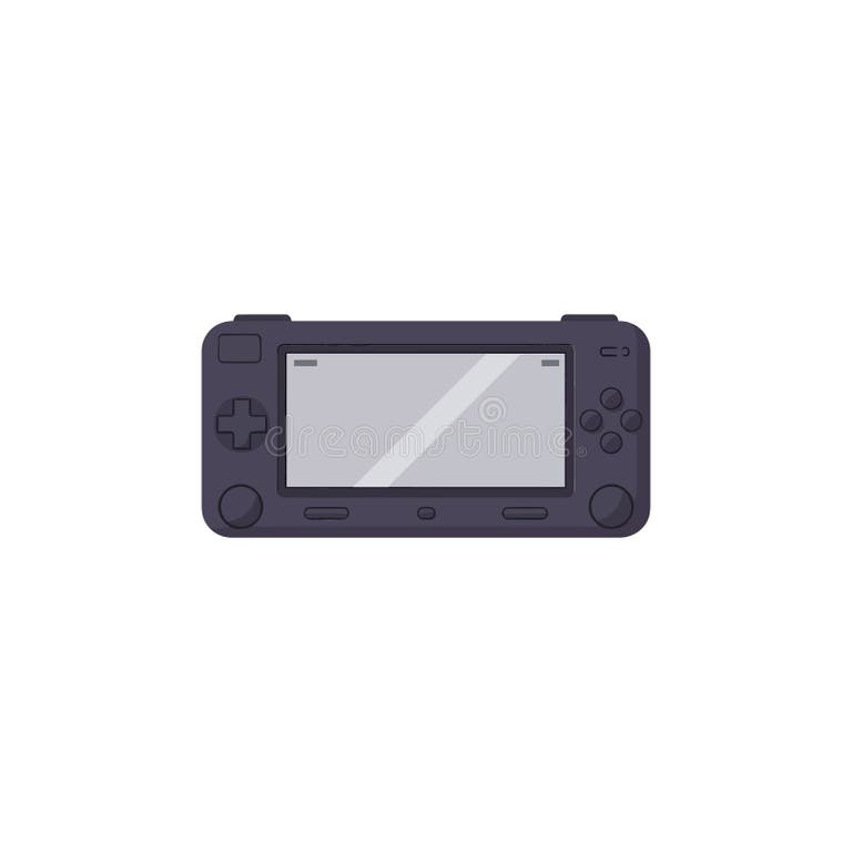 Handheld Gaming Console in Minimalistic Flat Design Showcasing Buttons ...