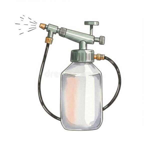 Handheld Garden Sprayer with Pump and Hose Stock Illustration ...