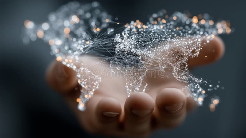 Handheld Global Network Showing Tech and Innovation Connections Stock ...