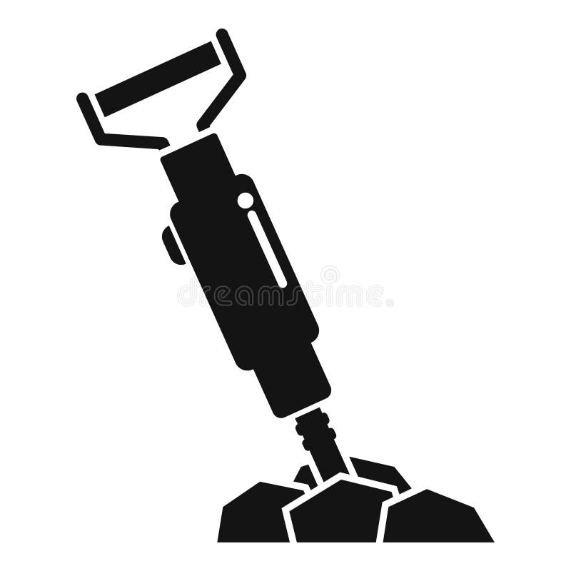 Handheld Jackhammer Breaking Ground for Construction Icon Stock ...
