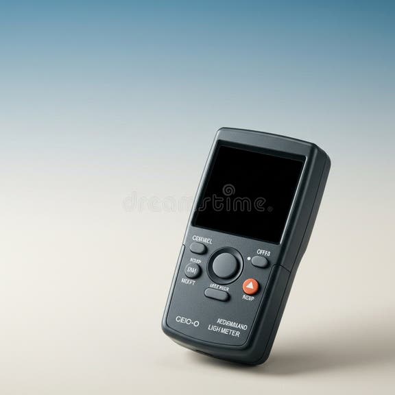 Handheld Light Meter with a Dark, Rectangular Body and Digital Display ...