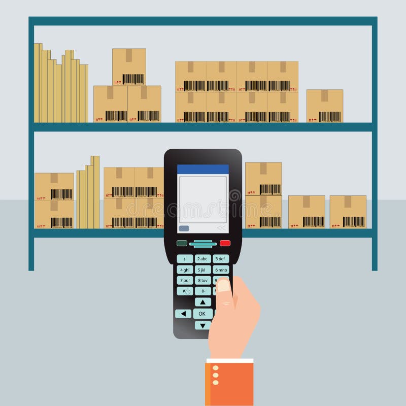 Barcode Scanning at the Warehouse Stock Vector - Illustration of order ...