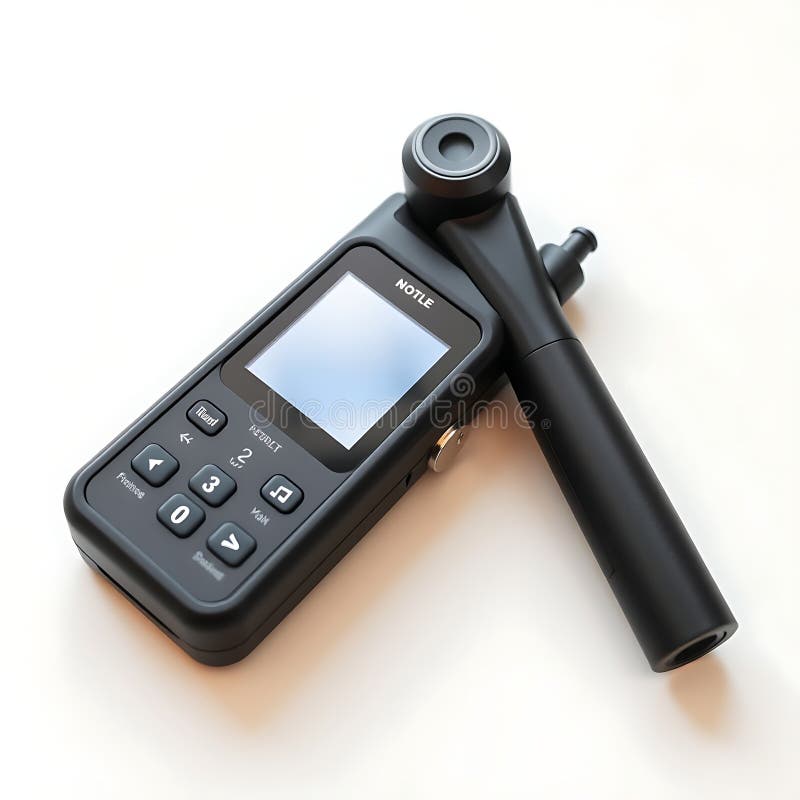 A Handheld Otoscope with Replaceable Ear Specula, Displayed on a White ...