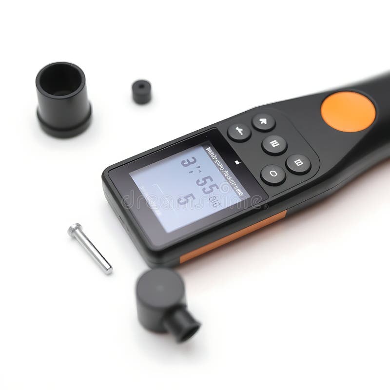 A Handheld Otoscope with Replaceable Ear Specula, Displayed on a White ...