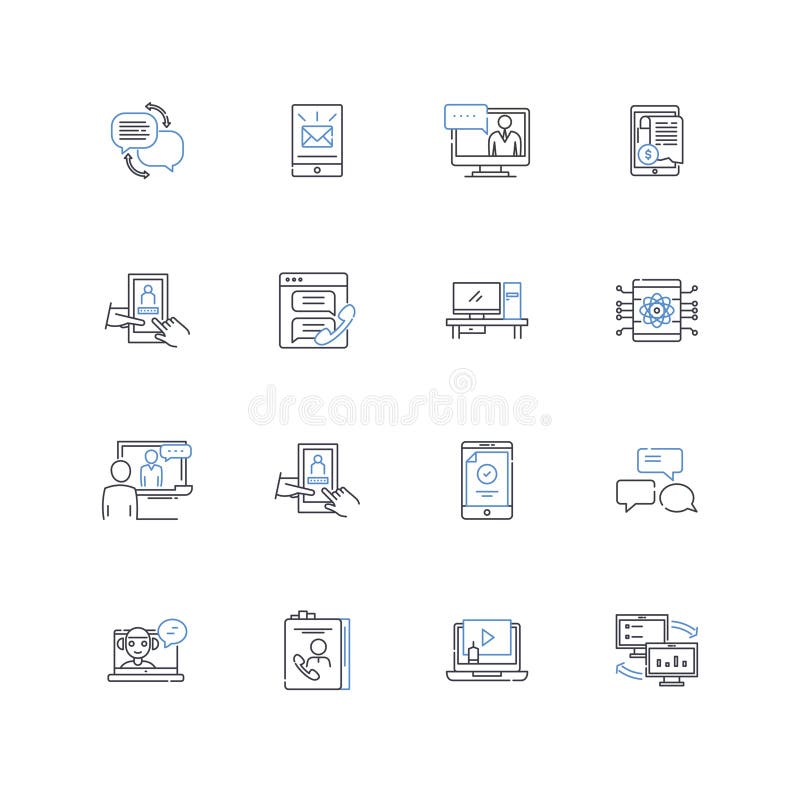 Handheld Ph Line Icons Collection. Smartph, Mobile, Device, Cellular ...