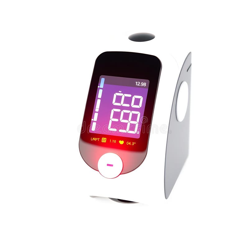 A Handheld Pulse Oximeter with a Bright Digital Display Isolated on ...