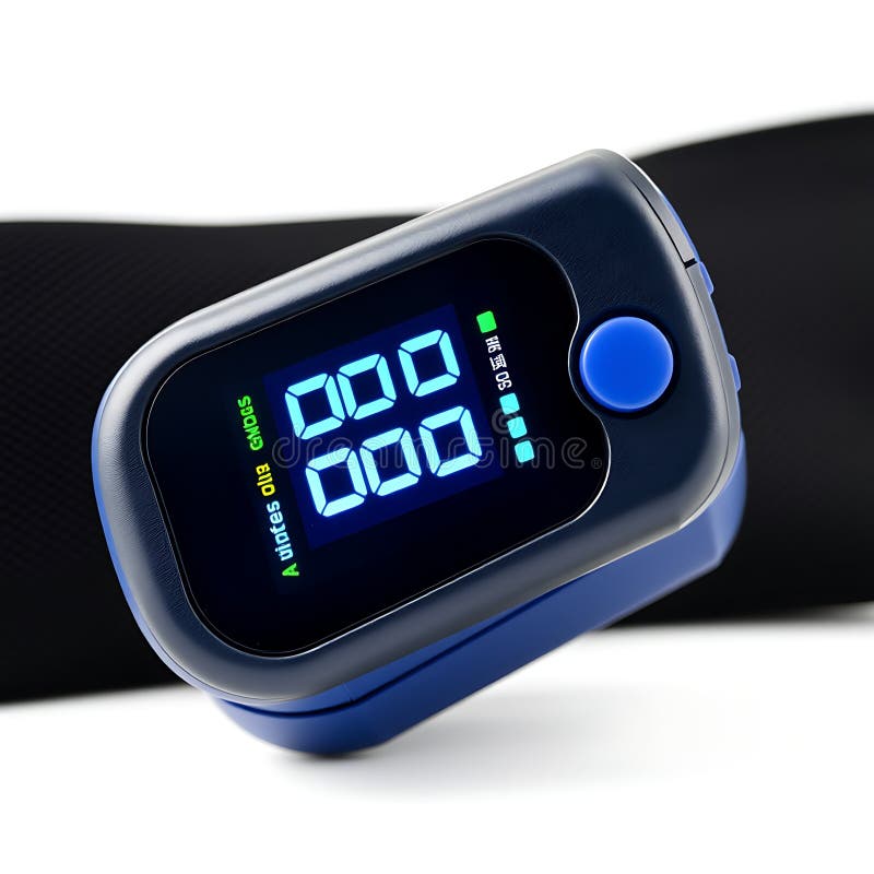 A Handheld Pulse Oximeter with a Bright Digital Display Isolated on ...